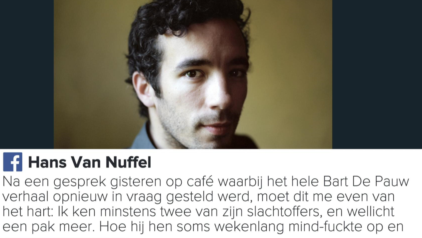 Hans Van Nuffel: "De Pauw is geen monster, maar heeft hulp nodig" | VRT ...