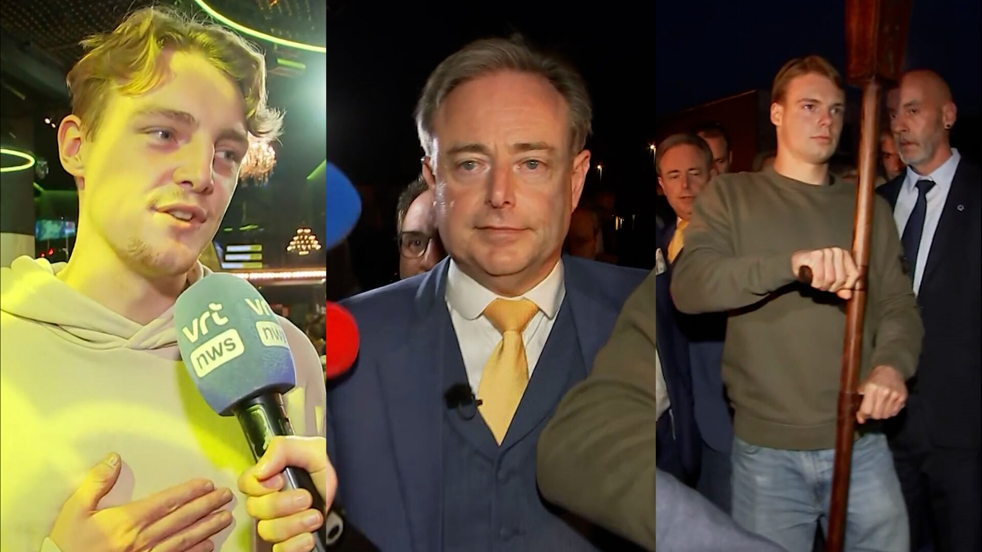 Zoon van Bart De Wever triomfeert met adelaar bij aankomst bij ...
