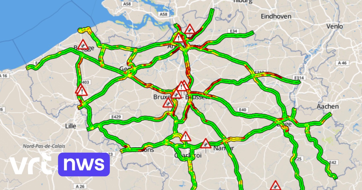 Le record de l’année battu : 445 km de files sur les routes belges ...
