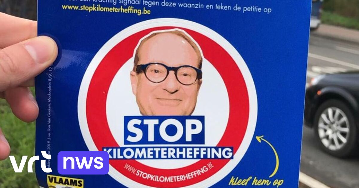 Vlaams Belang deelt bumperstickers tegen kilometerheffing uit in ...