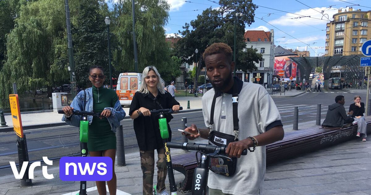 Elsene schildert eerste parkings voor elektrische deelsteps | VRT NWS ...