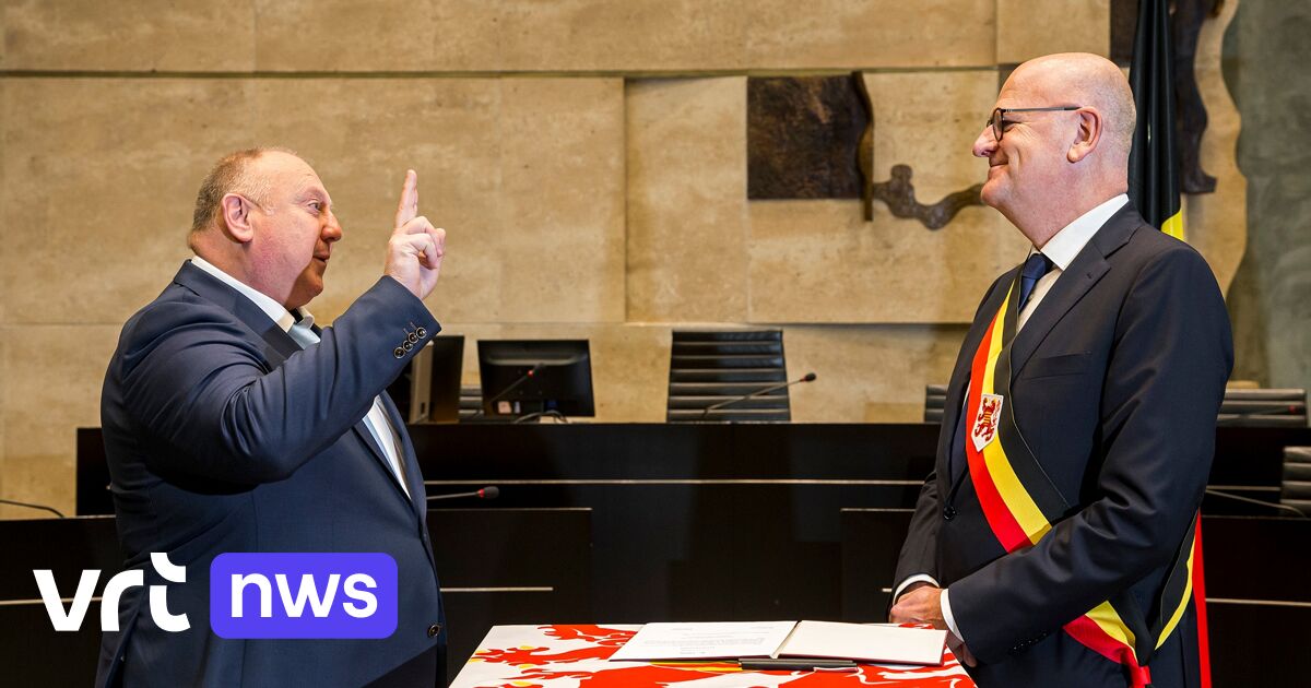 Jo Feytons legt eed af als nieuwe burgemeester Borgloon | VRT NWS Nieuws
