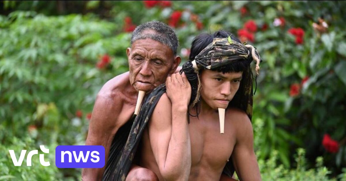 Inheemse jongeman draagt vader urenlang op rug door Braziliaanse ...