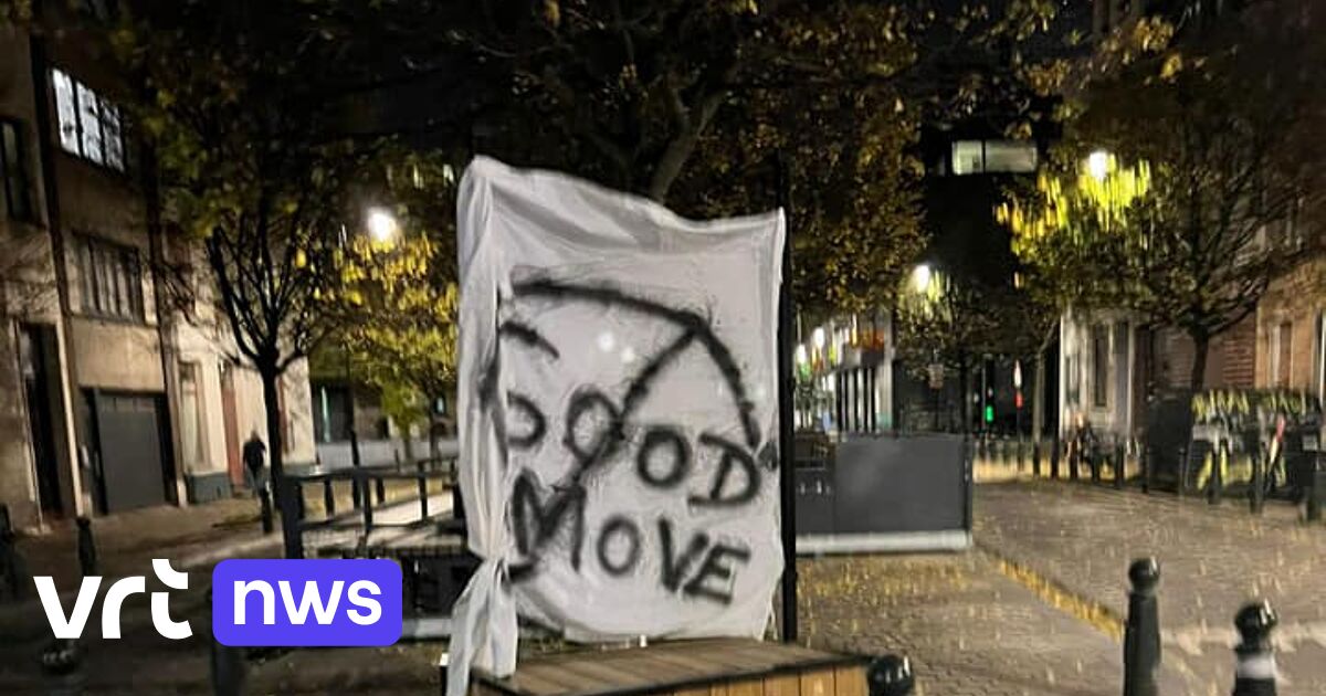 Nu ook vandalisme tegen Good Move-circulatieplan van stad Brussel | VRT ...