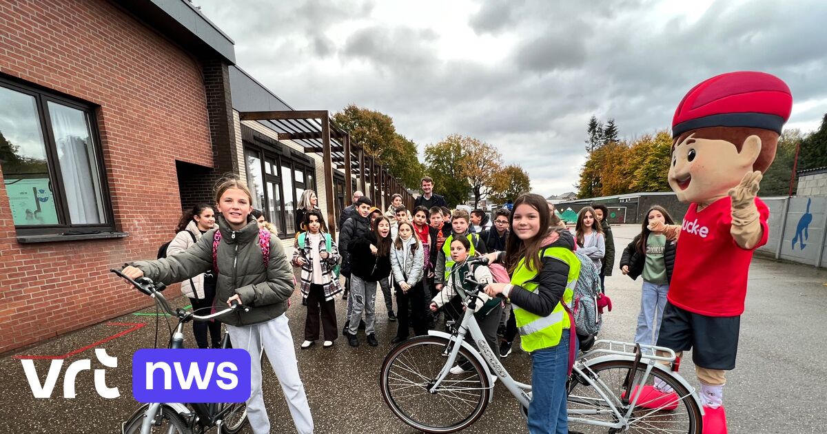 Genkse scholieren die met de fiets of te voet naar school gaan worden ...