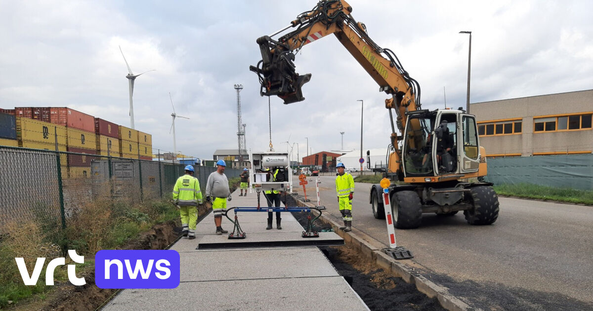 Nieuw fietspad van gerecycleerd plastic aangelegd in Antwerps ...
