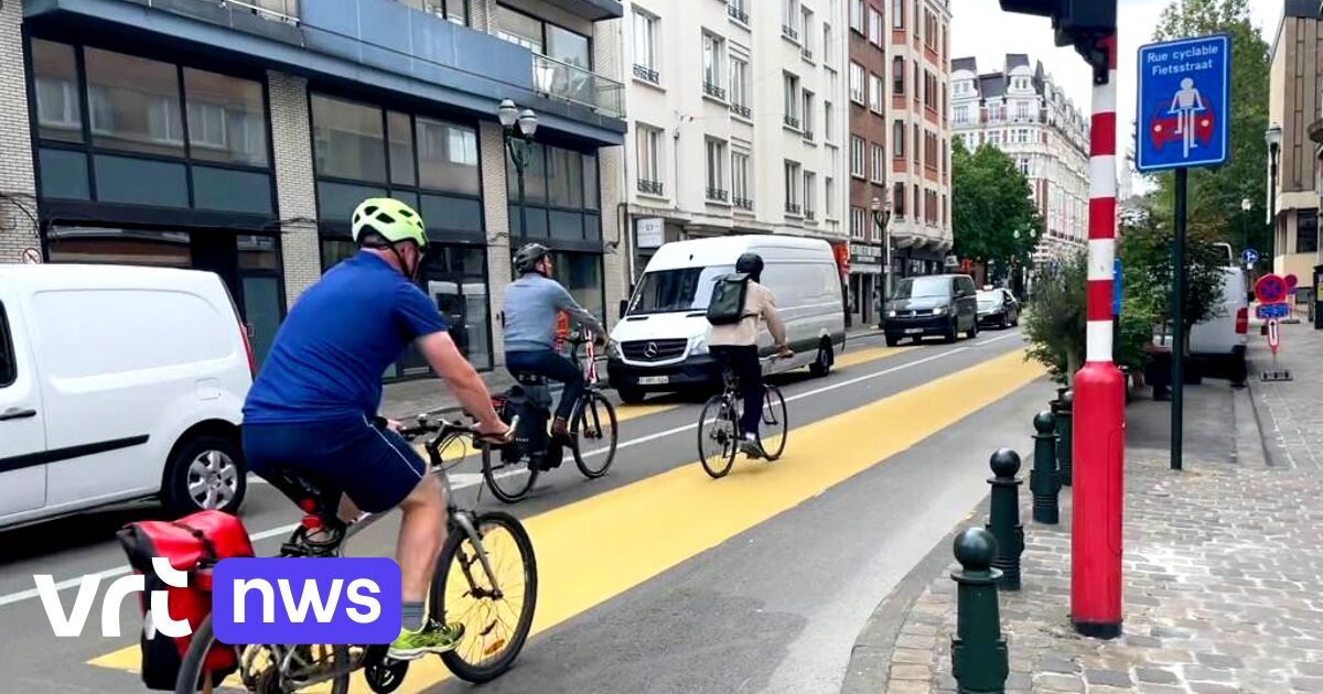 Dansaertstraat in Brussel nu ook zichtbaar fietsstraat met gele stroken ...