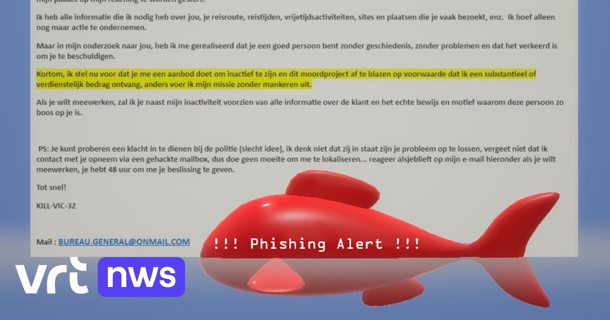 Beware of ‘Contract Killer emails’ police warn | VRT NWS: news