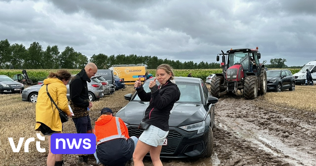 BEKIJK - Parking op festival Campo Solar in Damme is modderpoel ...