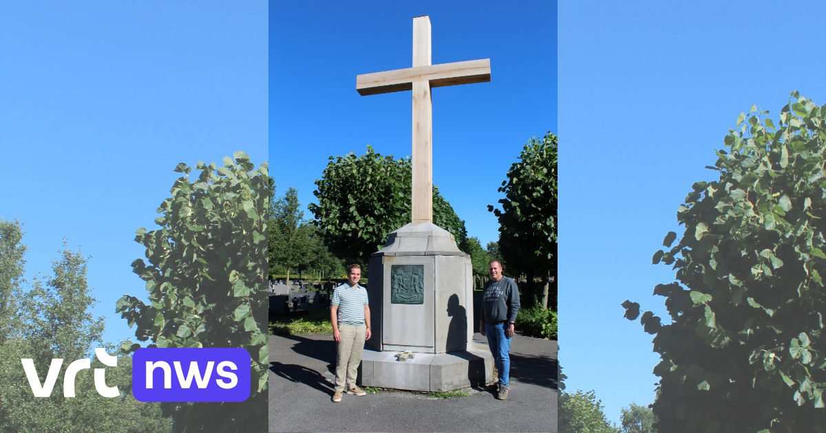 Malle renoveert grafmonument de Renesse zelf: nieuw eikenhouten kruis ...