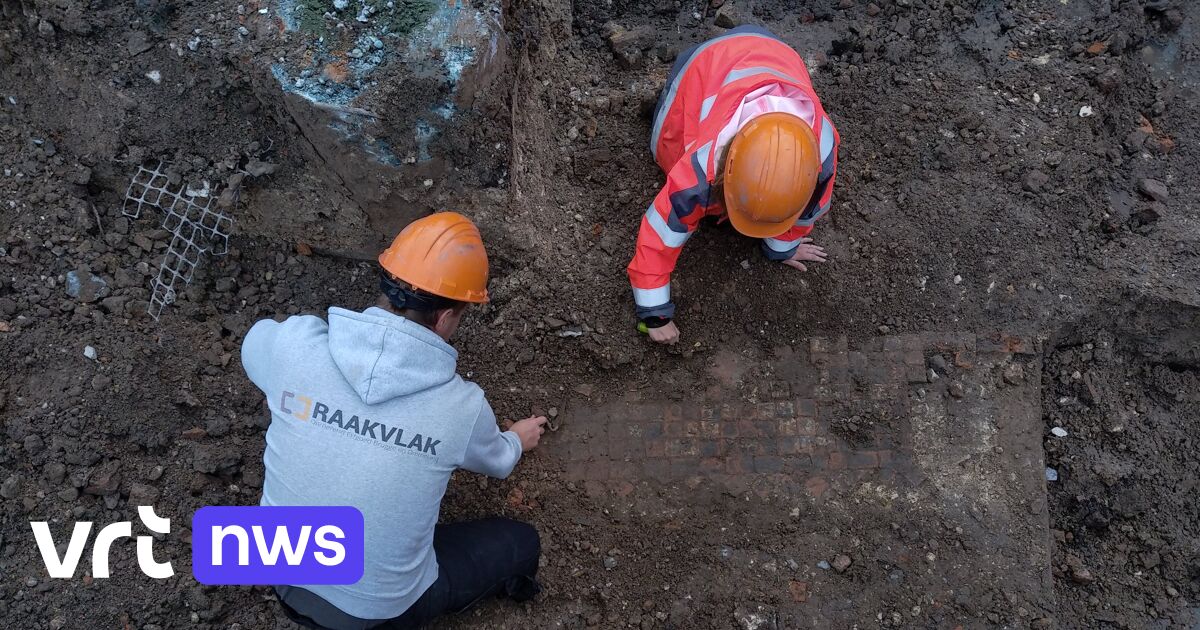 14e-eeuwse tegelvloer ontdekt in hartje Brugge: "Het is absoluut een belangrijke opgraving voor ...