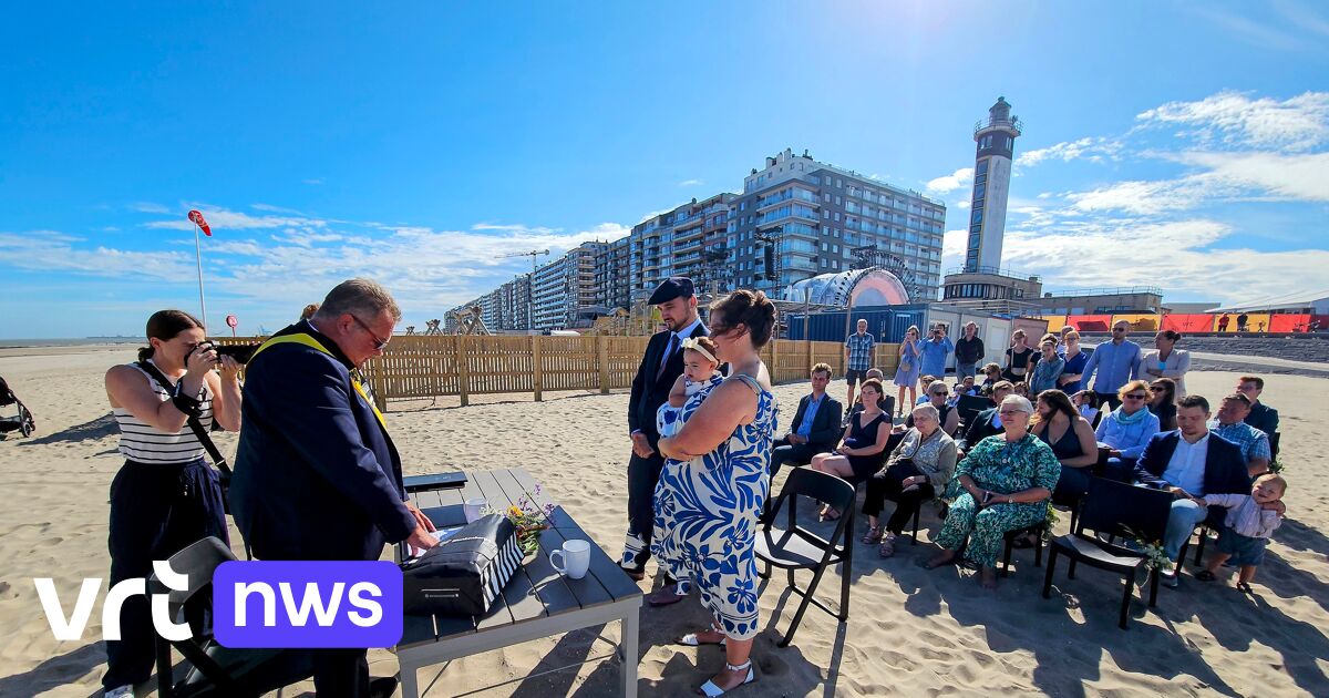 Voor het eerst trouwt koppel op strand van Blankenberge: "Door hier te trouwen, is papa er toch ...