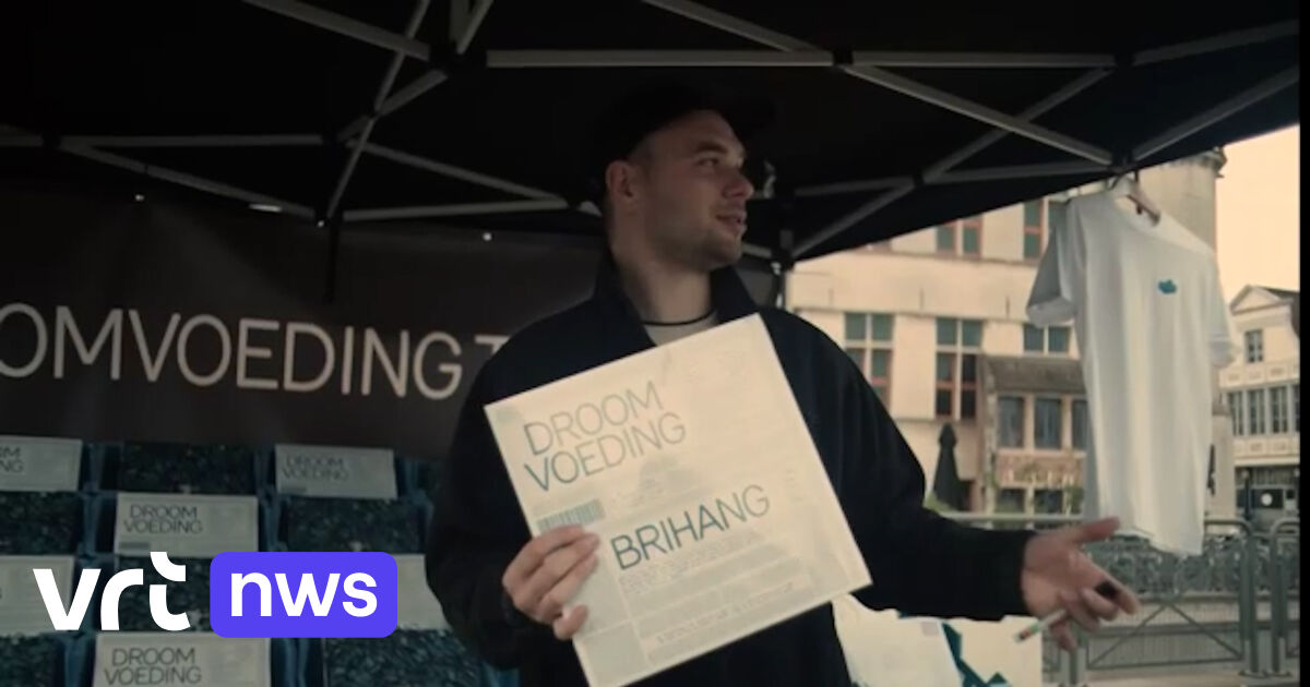 Rapper Brihang verkoopt zijn nieuwe plaat "Droomvoeding" op de markt ...