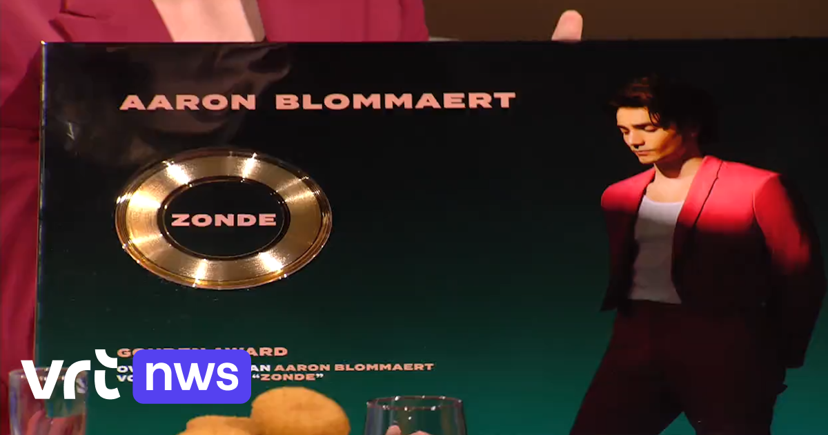 "Cool, ik hoop dat er nog komen", Aaron Blommaert krijgt gouden plaat | VRT NWS: nieuws