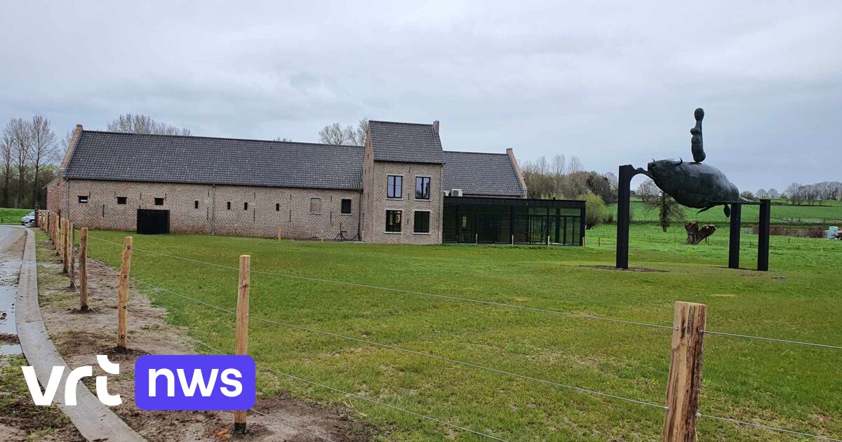 Kunstenaar Koenraad Tinel (90) plaatst grote bronzen stier in Gooik ...