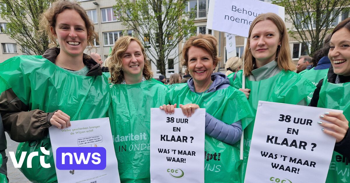 Meer dan 1.000 leerkrachten protesteren in Oostende tegen voorgestelde ...