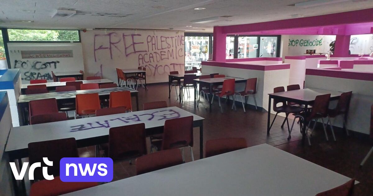 VUB-restaurant beklad met pro-Palestijnse slogans | VRT NWS: nieuws