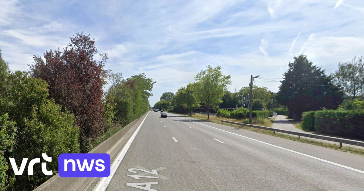 Auto belandt tegen verlichtingspaal op A12 in Meise: 2 inzittenden ...