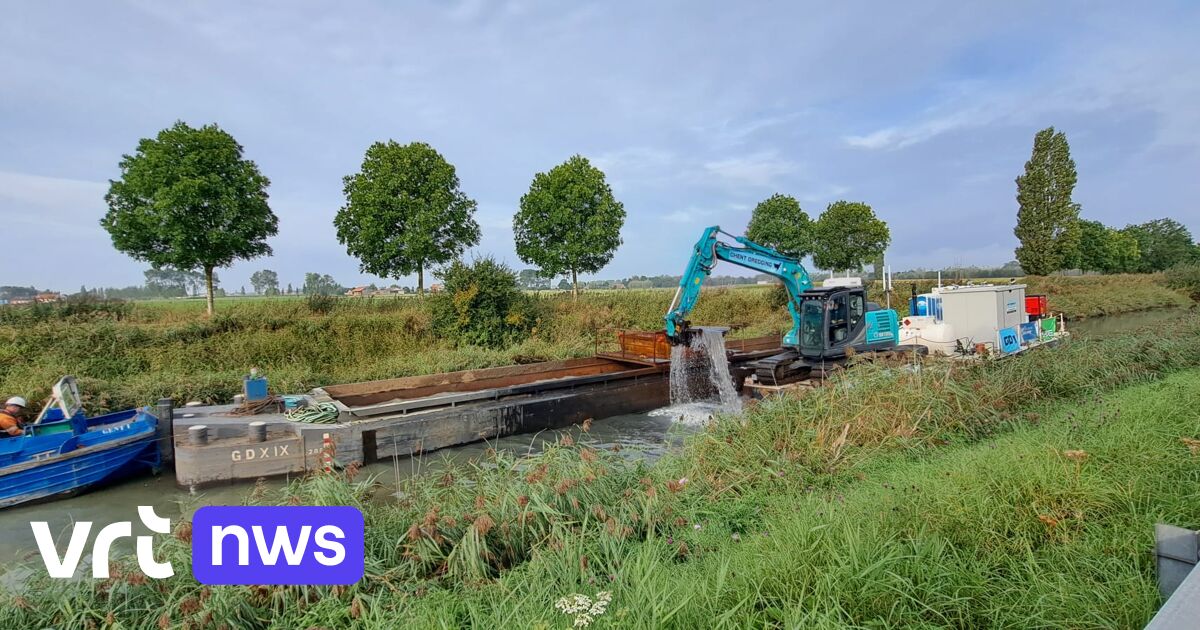 Baggerwerken gestart aan Lokanaal in Veurne na grote overstromingen van ...