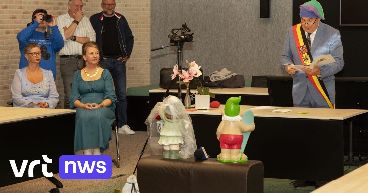 Bijzonder huwelijk tussen 2 tuinkabouters in Borsbeek: "Het begon ...