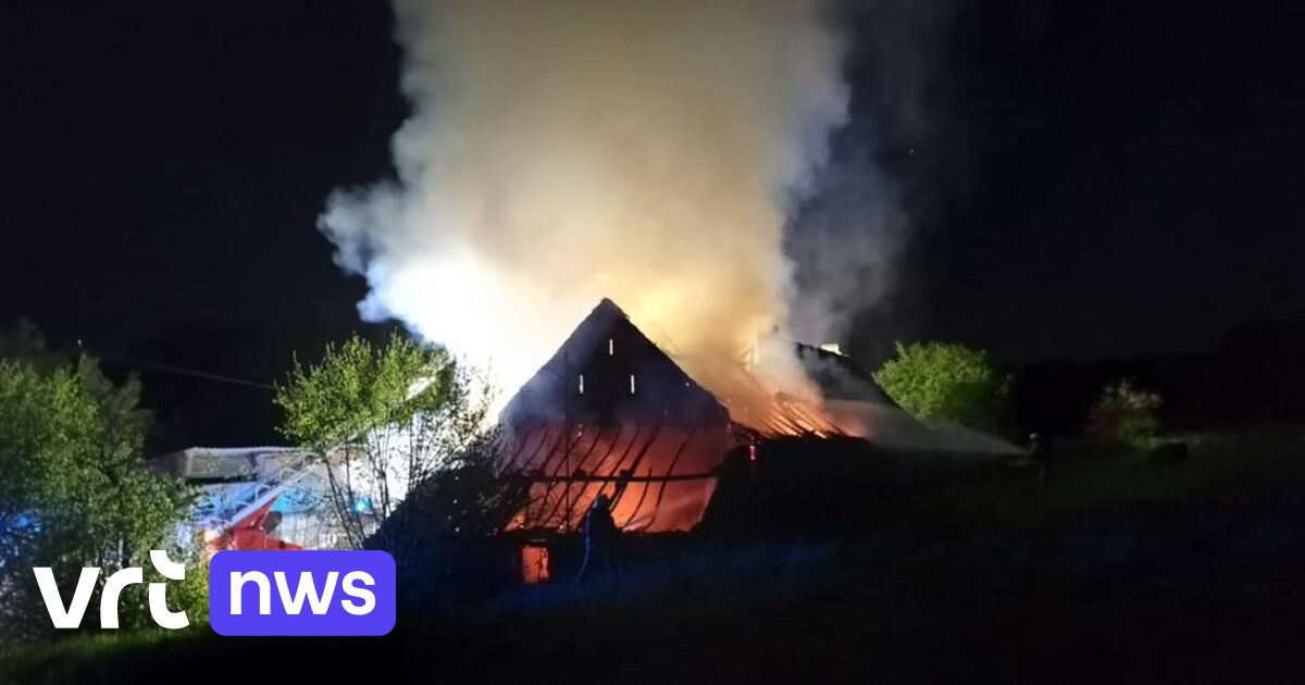 Brand verwoest oude boerderij in Lembeek, geen gewonden | VRT NWS: nieuws