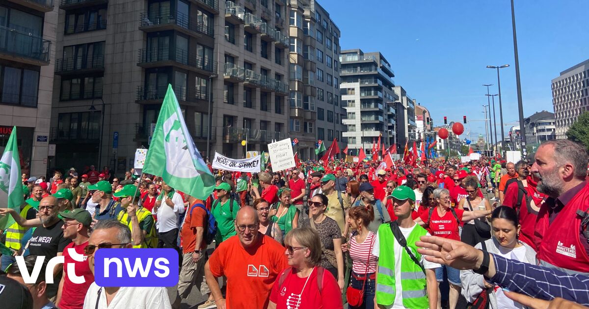 LIVE 20.000 betogers protesteren tegen besparingen van federale ...