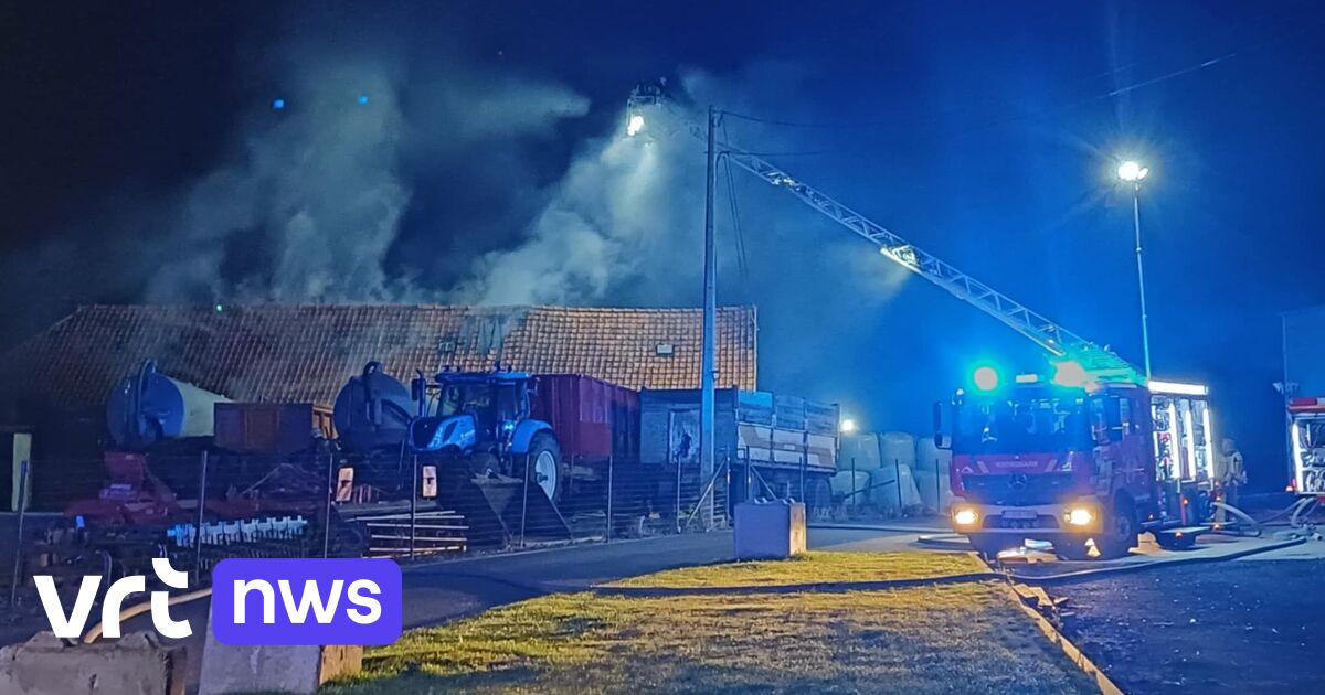 Uitslaande brand beschadigt schuur in Beitem, brandweer voorkomt overslag naar woning | VRT NWS ...