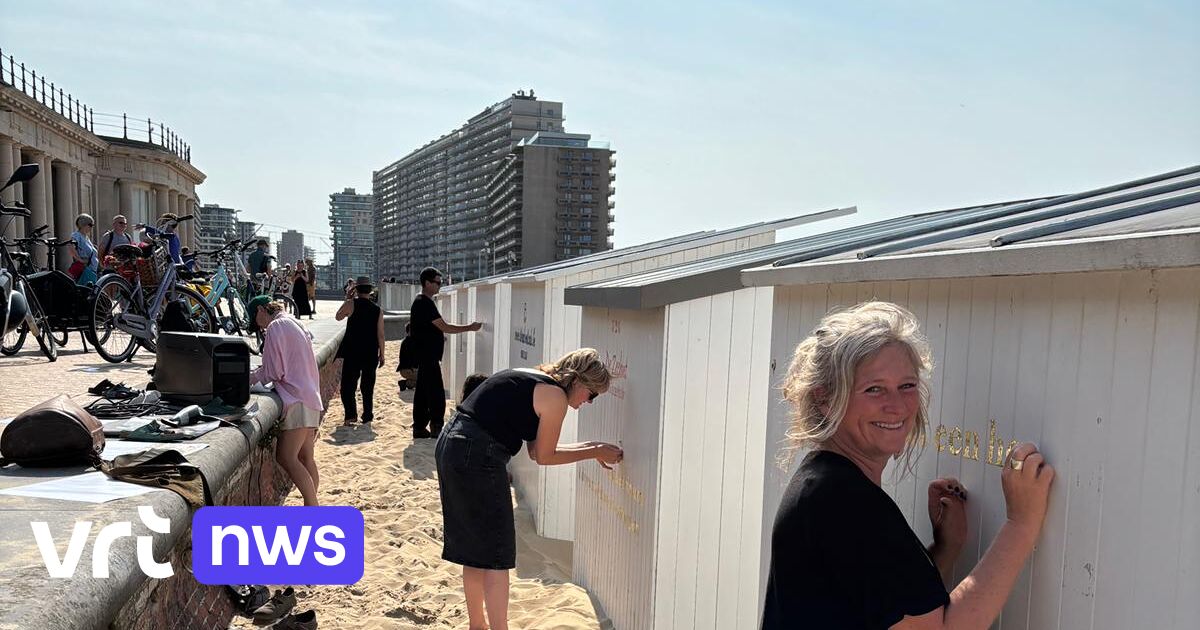 Gedicht 'Tijd' van Theater aan Zee verdwijnt op 10 van 13 strandcabines ...