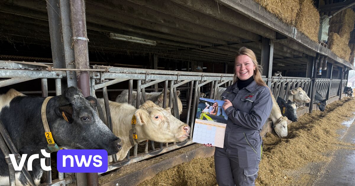 Boerin Erin Joseph (22) uit Huldenberg poseert voor kalender ten ...