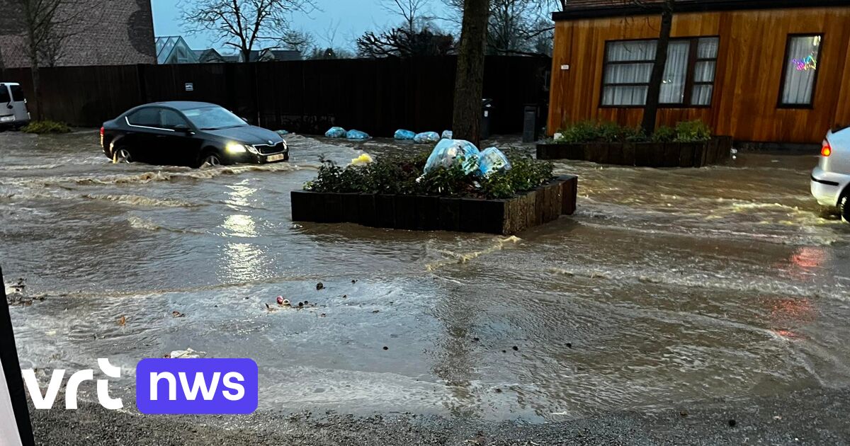 Waterlek aan hoofdleiding zet straat in centrum Zammel (Geel) tijdlang ...