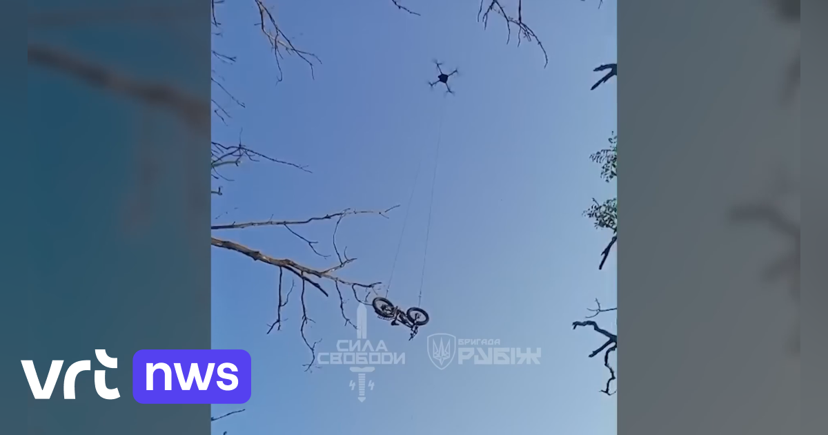 VIDEO Spectaculaire redding in Oekraïne: drone dropt elektrische fiets ...