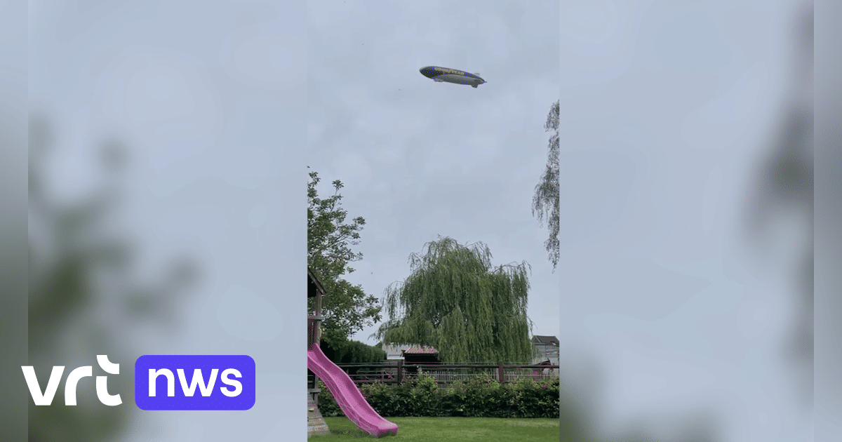 VIDEO Zeppelin zweeft door de lucht en landt veilig in Grimbergen | VRT ...