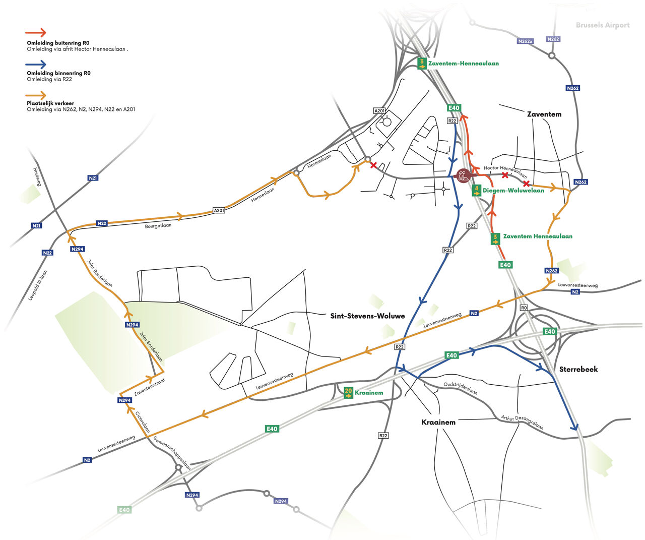 Ring rond Brussel volledig dicht in Zaventem tot morgen 12 uur voor ...