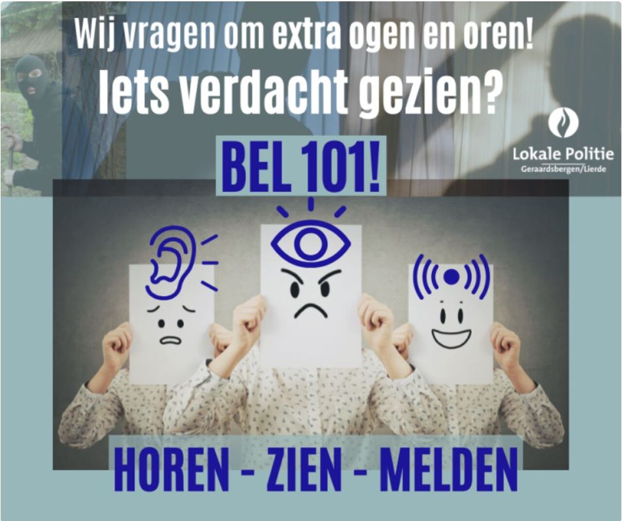 Politiezone Geraardsbergen/Lierde roept op om 101 te bellen bij ...