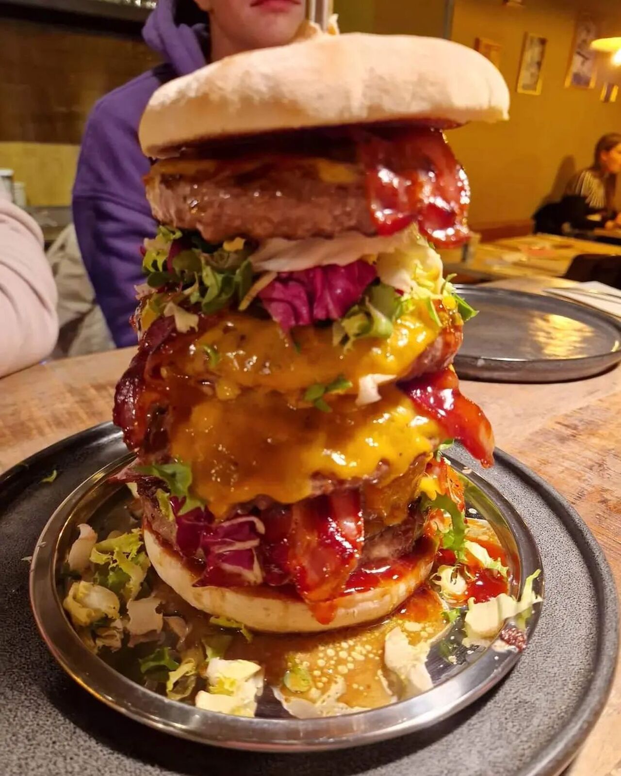 American vlogger Randy Santel eats not one, but two giant burgers in ...