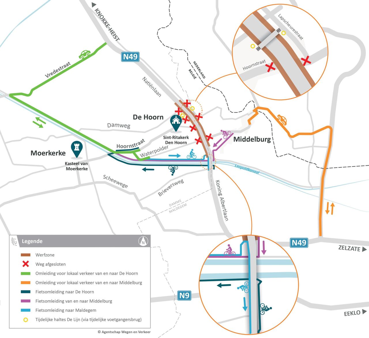 Werken gestart om N49 om te bouwen tot snelweg op grens van Maldegem ...