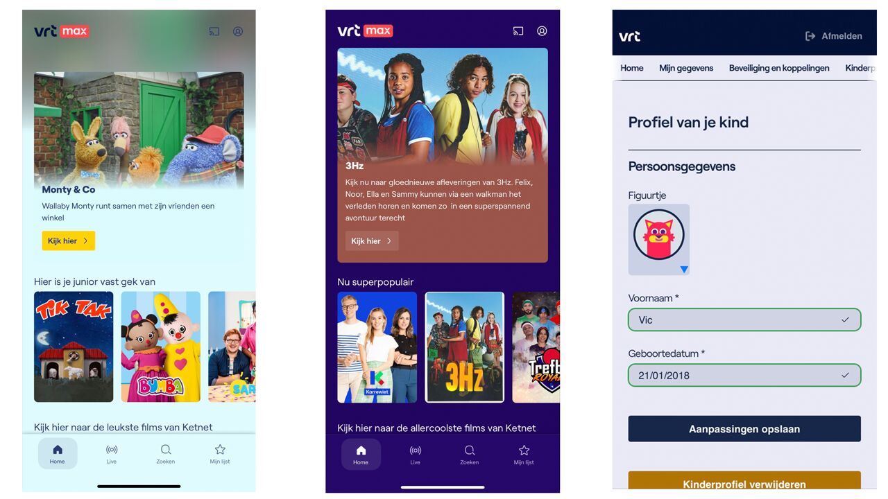 Zo maak je een profiel voor je kind op VRT MAX
