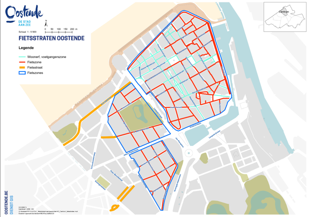 Groot deel van centrum van Oostende is voortaan fietszone, de op één na ...