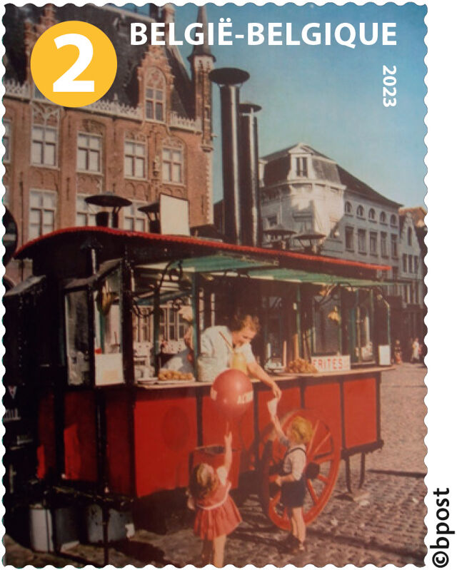 Bpost dédie un feuillet de timbres-poste aux friteries belges | VRT NWS ...