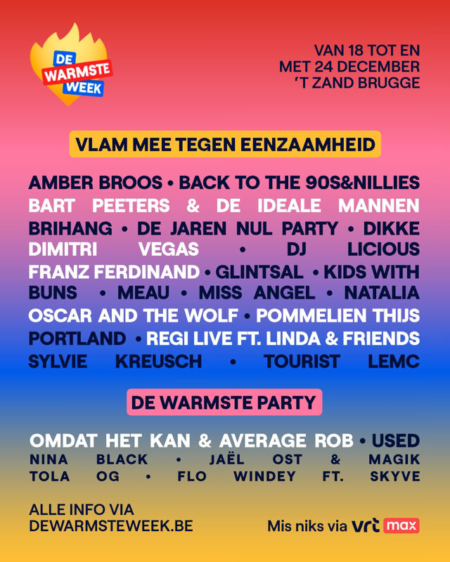 Vlammen tegen eenzaamheid: dit zijn de 5 presentatoren van De Warmste Week 2024 | VRT NWS: nieuws