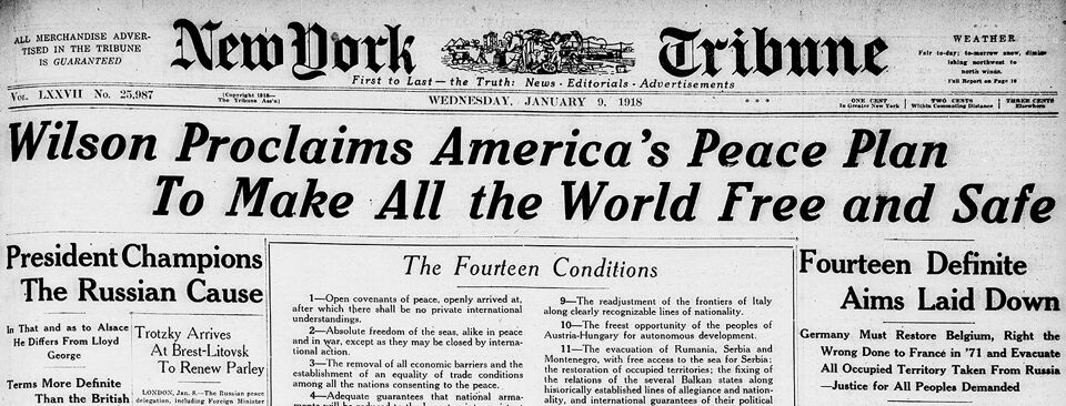 Het begin van het einde van de Eerste Wereldoorlog: de veertien punten ...