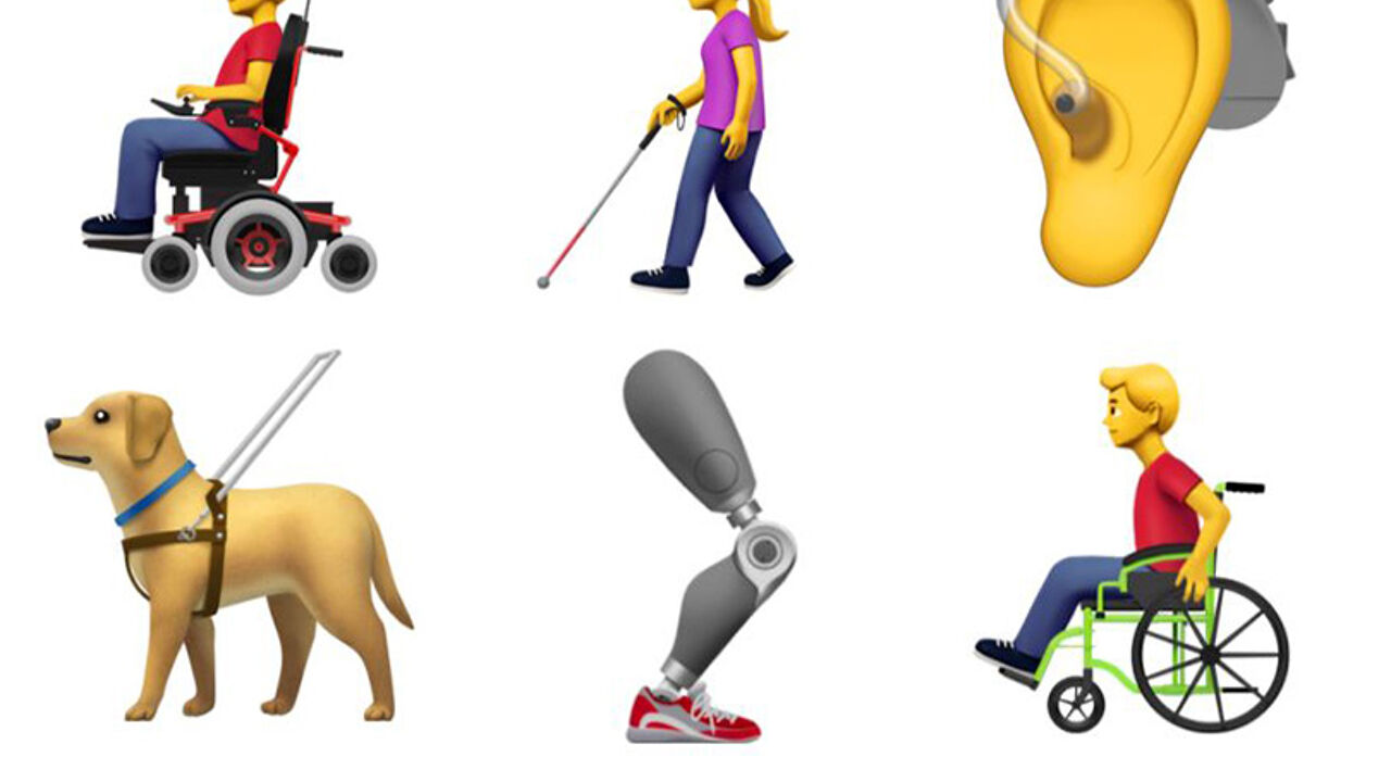 Nieuwe emoji's moeten mensen met een beperking beter vertegenwoordigen ...