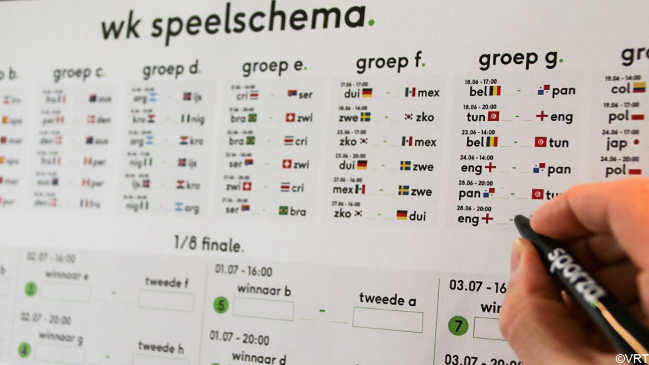 WK-schema om te printen en boven je bed te hangen | sporza