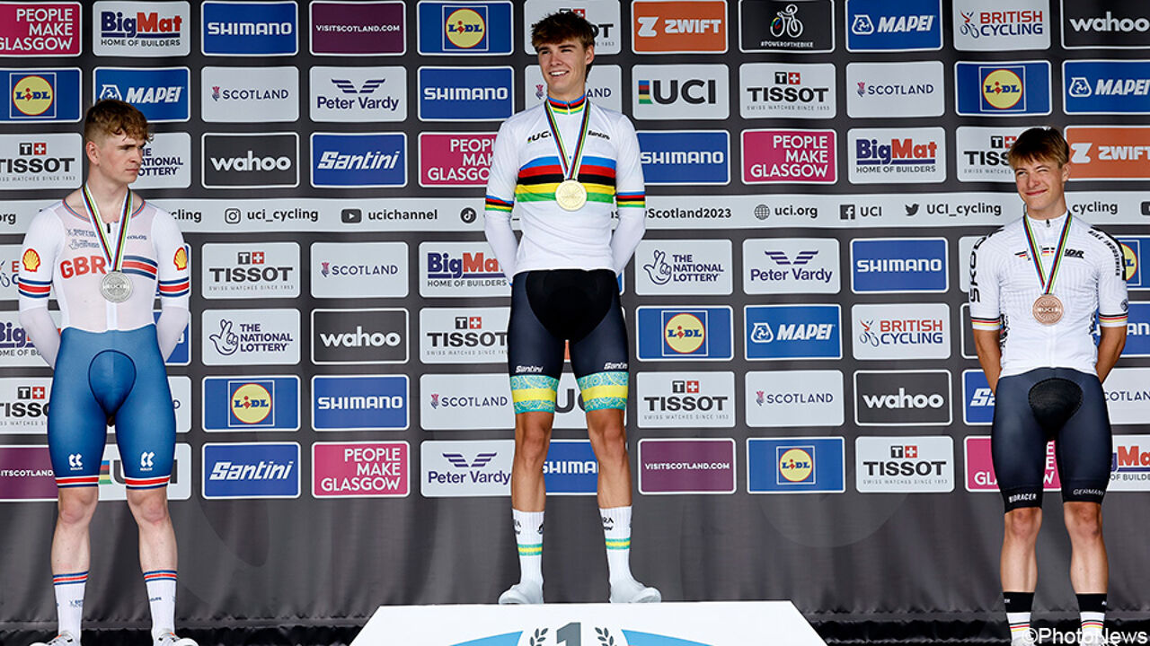 Australische vlag wappert ook bij de mannen junioren, Ben Wiggins ...