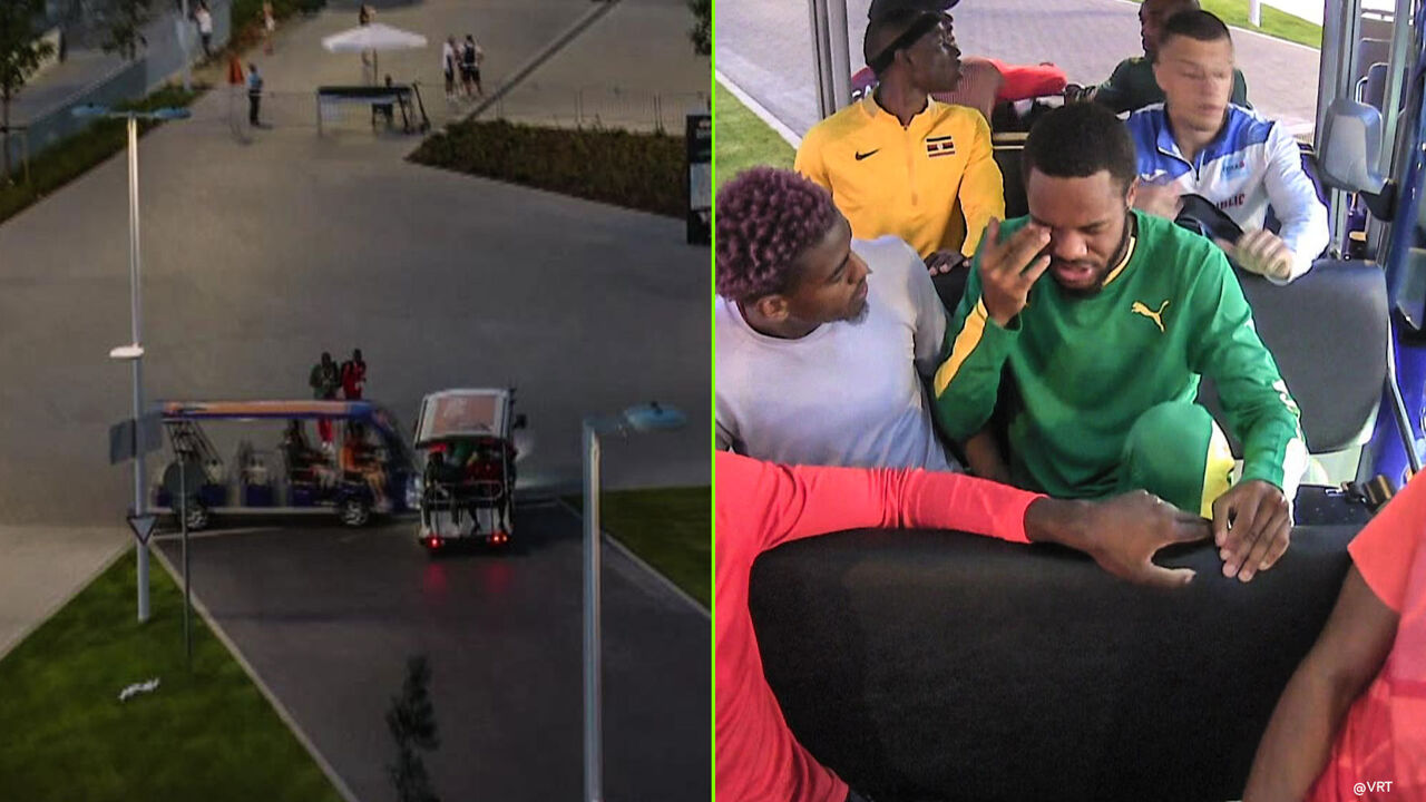 BEKIJK: Atletenbusjes botsen op elkaar, sprinter Hudson krijgt glas in ...