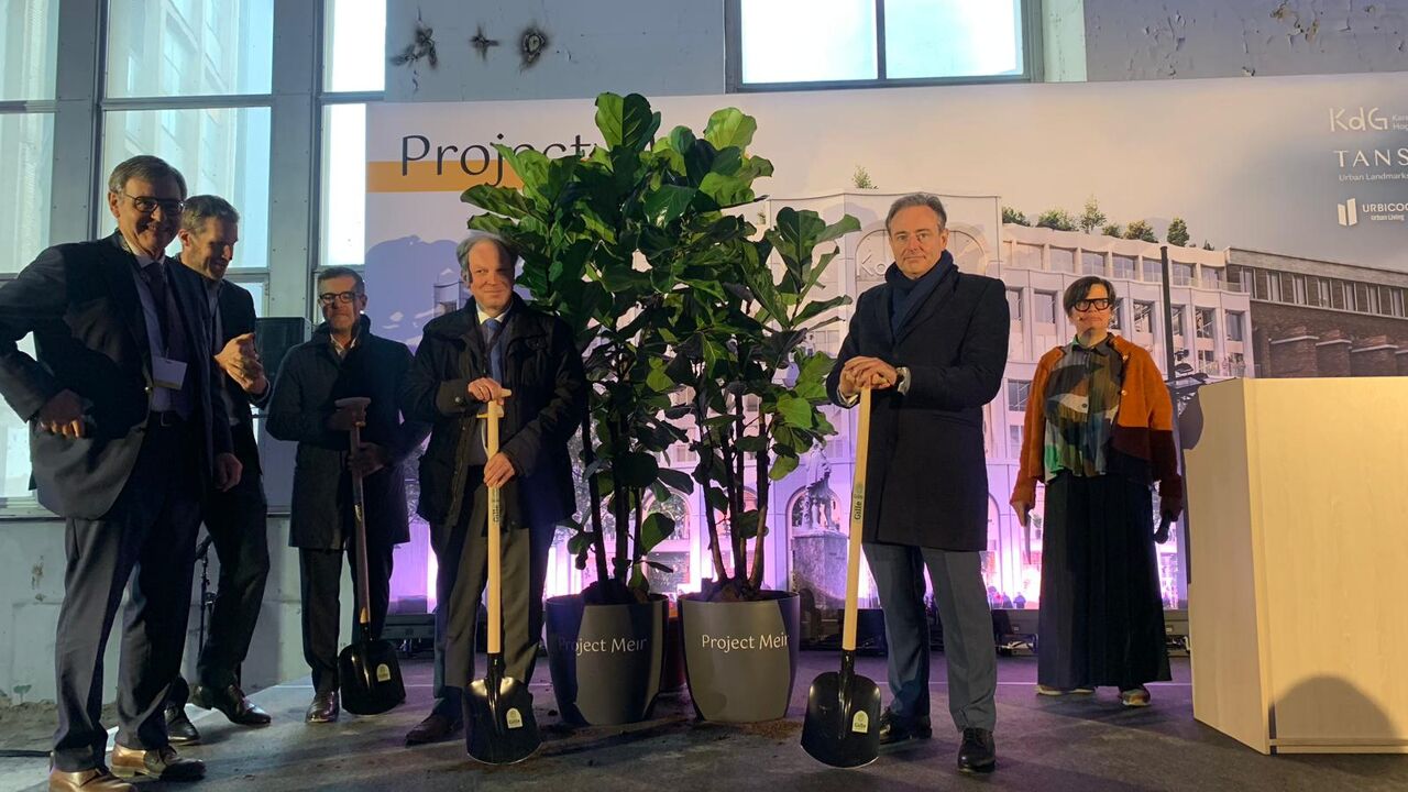 Symbolische eerste steen gelegd van Project Meir in Antwerpen: tegen ...