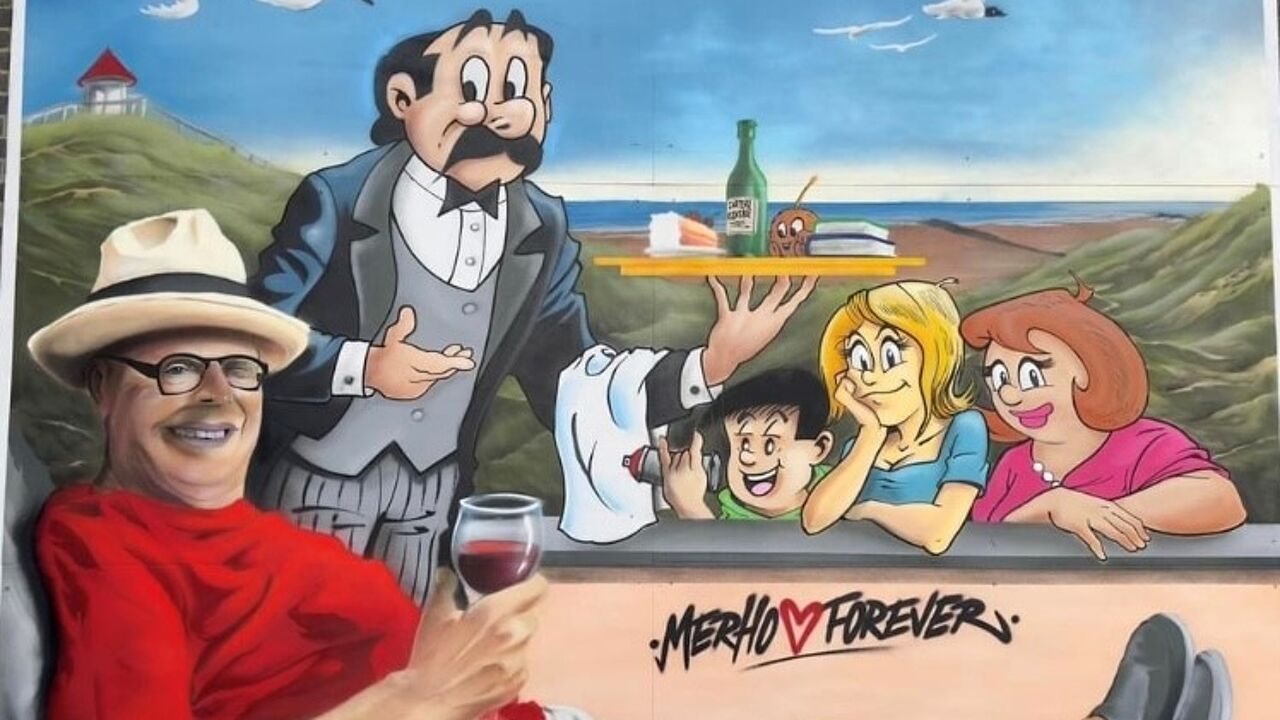 Wenduine huldigt striptekenaar Merho met muurtekening | VRT NWS: nieuws