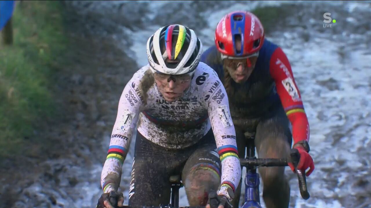 Fem van Empel wint partijtje modderworstelen met Lucinda Brand | sporza