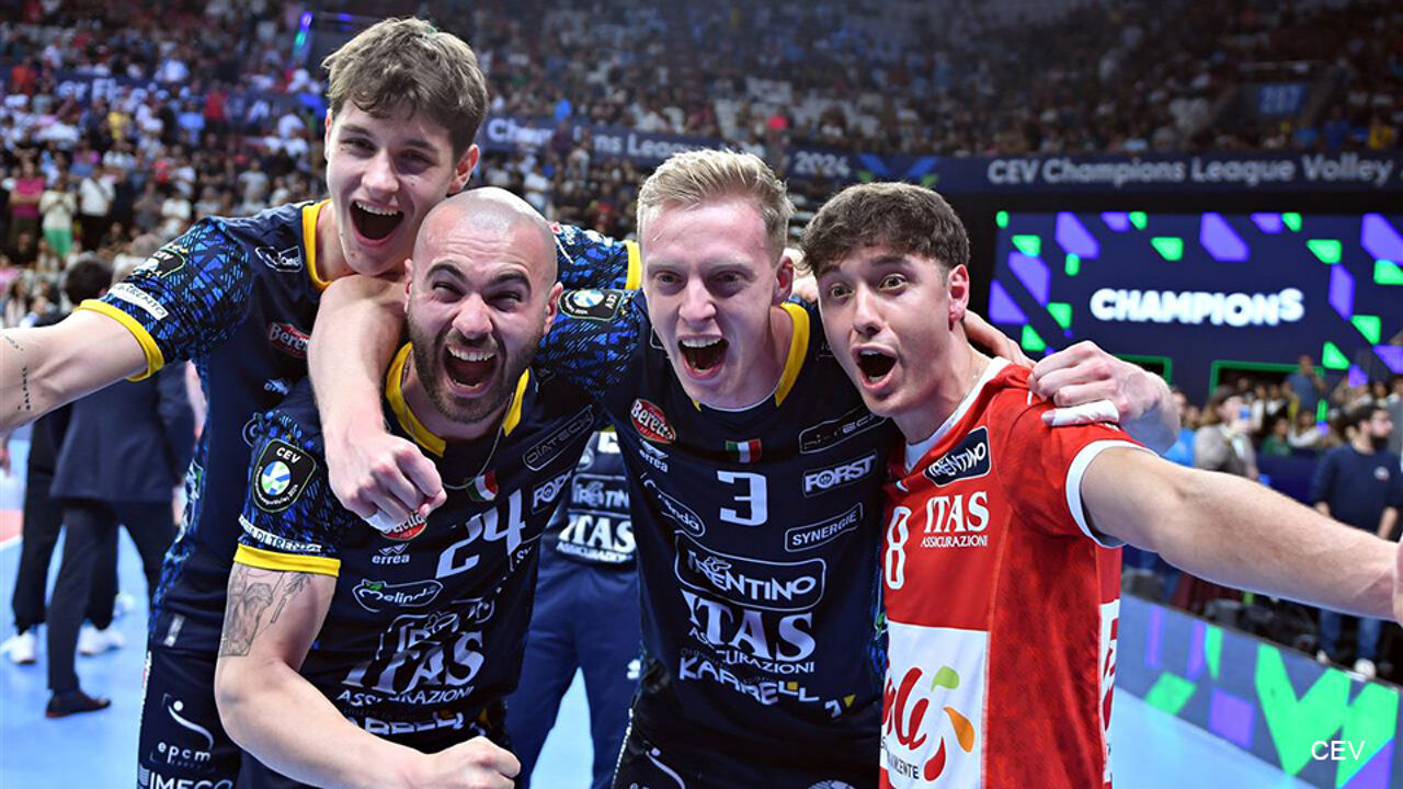Red Dragon Wout D'Heer viert eindwinst in Champions League met Trentino ...