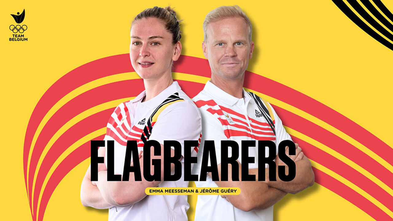 Emma Meesseman en Jérôme Guéry zijn de Belgische vlaggendragers tijdens ...